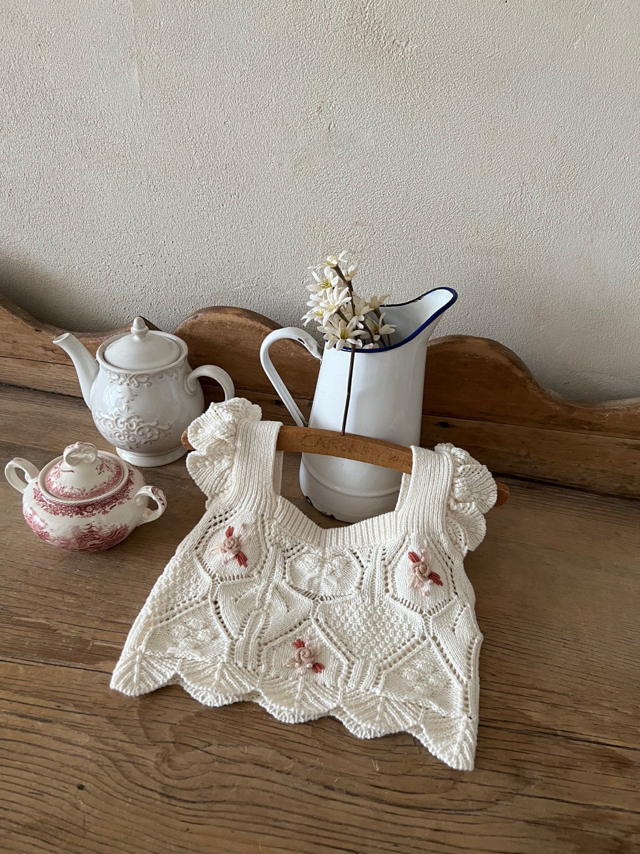 Over Flower Knit Top Vest – PIPIROO