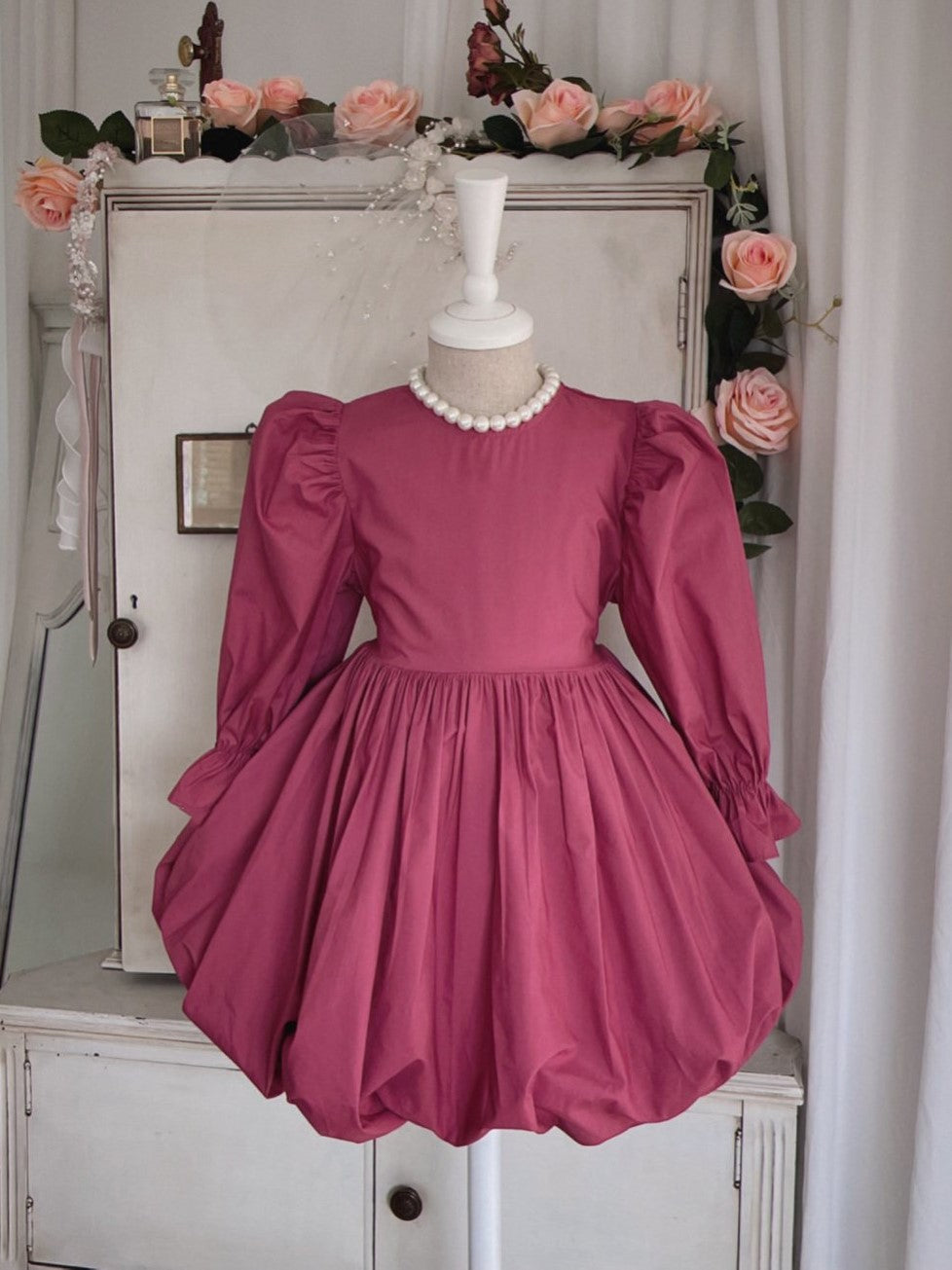 Pepe Mini Balloon Dress_Plum Pink – PIPIROO
